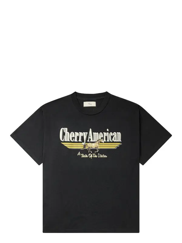 CHERRY LOS ANGELES Coast To Coast Printed Cotton-jersey T-shirt - Black