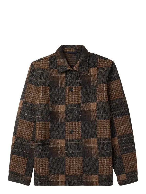 Sid Mashburn Checked Wool-flannel Overshirt - Brown