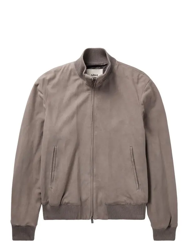 Altea Lennox Suede Bomber Jacket - Brown