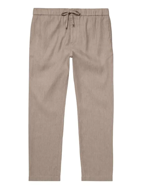 Frescobol Carioca Oscar Straight-leg Linen And Cotton-blend Trousers - Neutrals