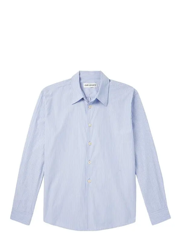 Our Legacy Beyond Pinstriped Cotton-poplin Shirt - Blue