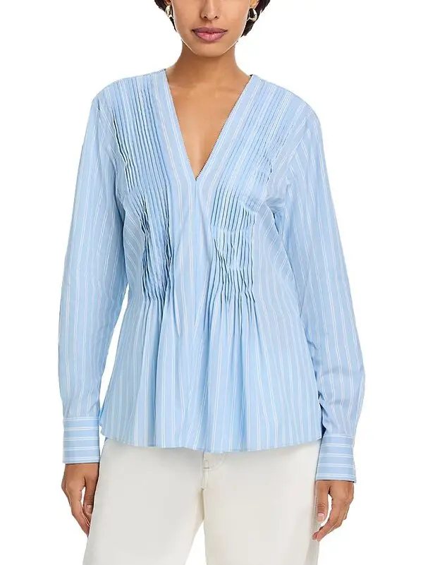 Rag & Bone Asher Stripe Top - Light Blue Stripe