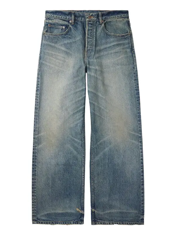 Celine Wide-leg Cotton-denim Jeans - Blue