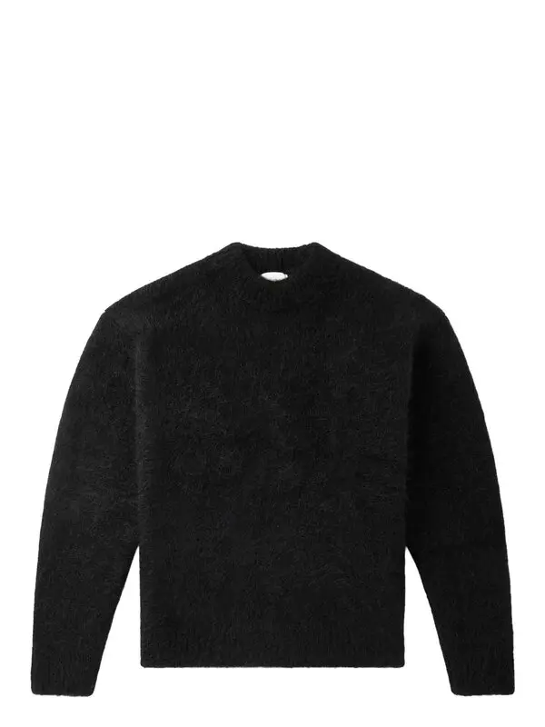 AMOMENTO Brushed-knit Mock-neck Relaxed Sweater - Black