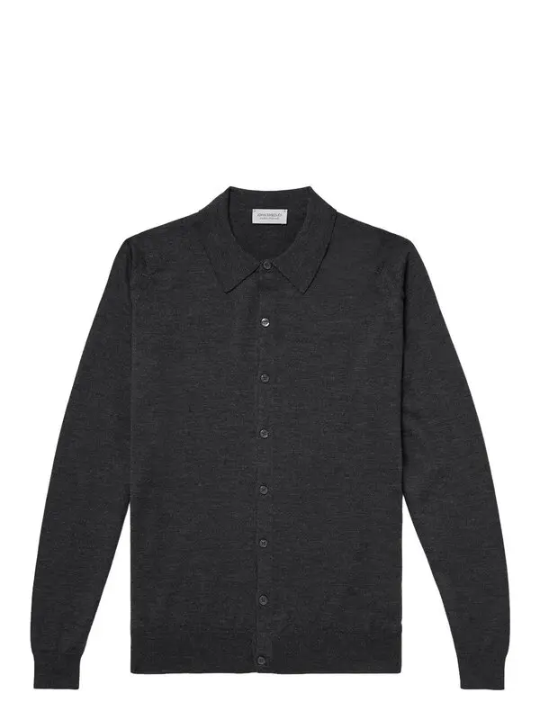 John Smedley Tibor Merino Wool Cardigan - Gray