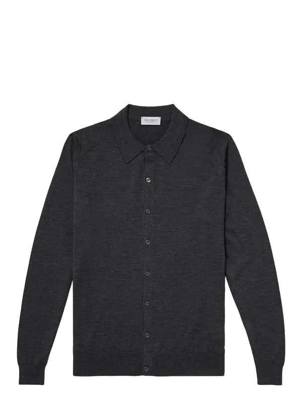 John Smedley Tibor Merino Wool Cardigan - Gray