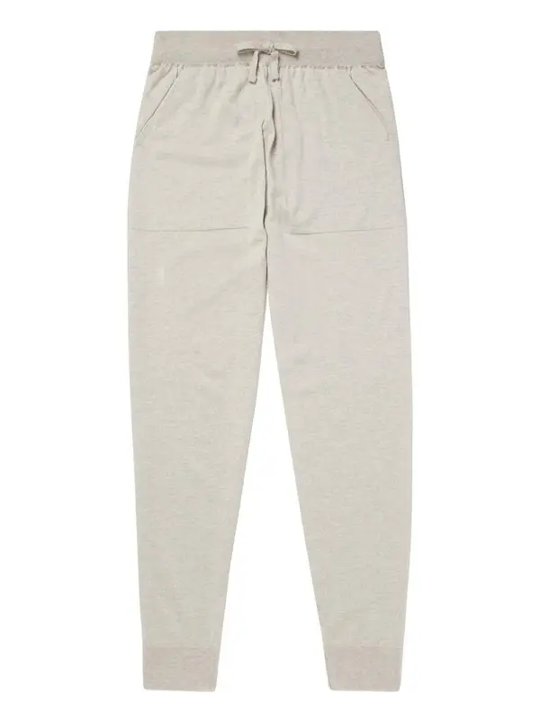 John Smedley Henning Tapered Merino Wool Sweatpants - Gray