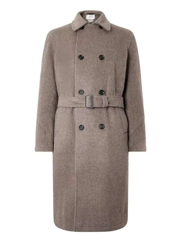 Oliver Spencer Double-breasted Recycled Wool-blend Coat - Brown