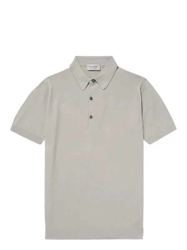John Smedley Roth Slim-fit Sea Island Cotton Polo Shirt - Gray