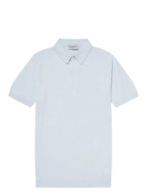 John Smedley Roth Slim-fit Sea Island Cotton Polo Shirt - Blue