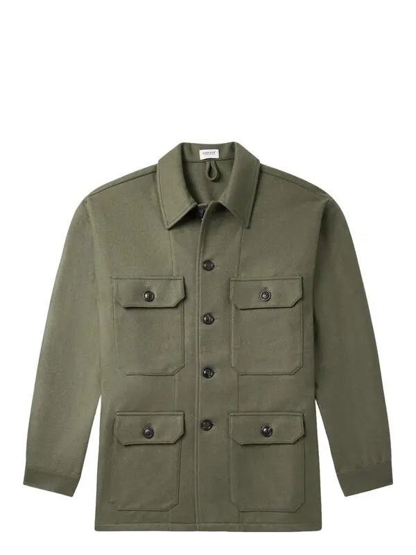 GHIAIA Wool-flannel Utility Jacket - Green