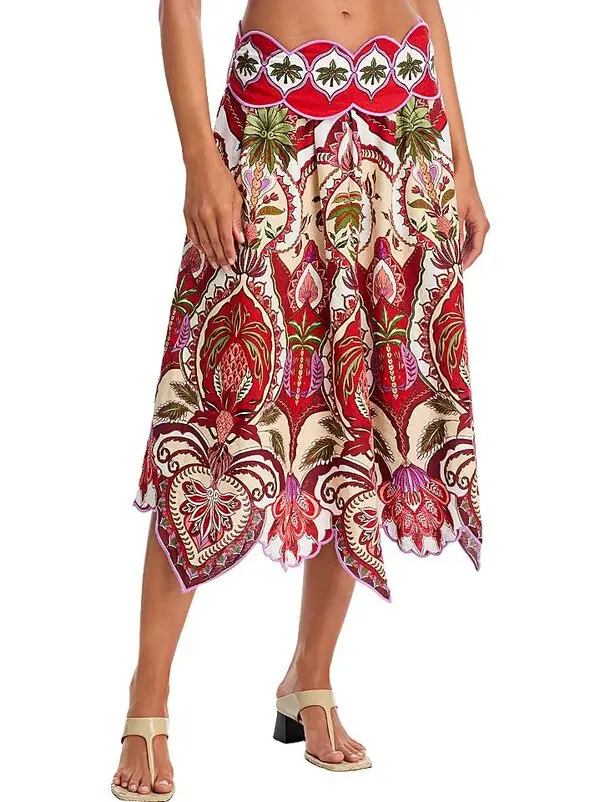 Farm Rio Odara Printed Midi Skirt - Odara Red