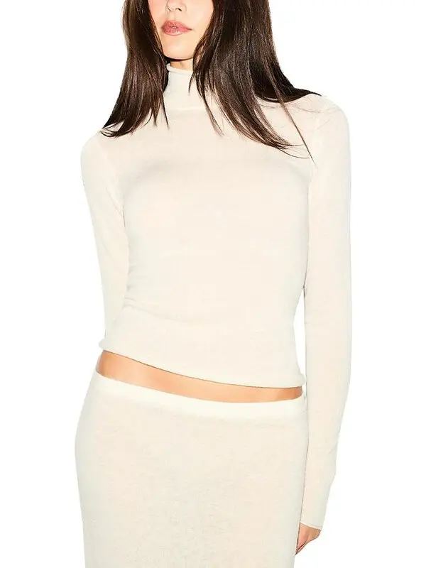 SKIMS Cashmere Turtleneck Sweater - Egret