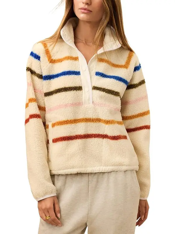 Faherty Brand Fireside Fleece Popover Sweater - Dream Stripe