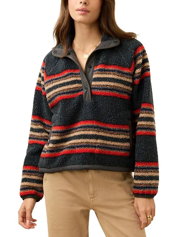 Faherty Brand Fireside Fleece Popover Sweater - Fireside Stripe