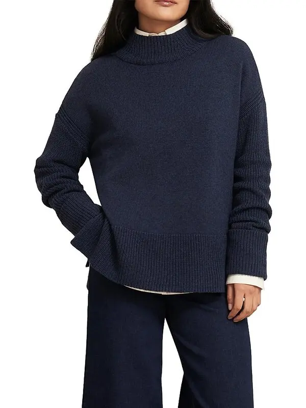 HOBBS LONDON Gaskell High Neck Sweater - Navy Marl