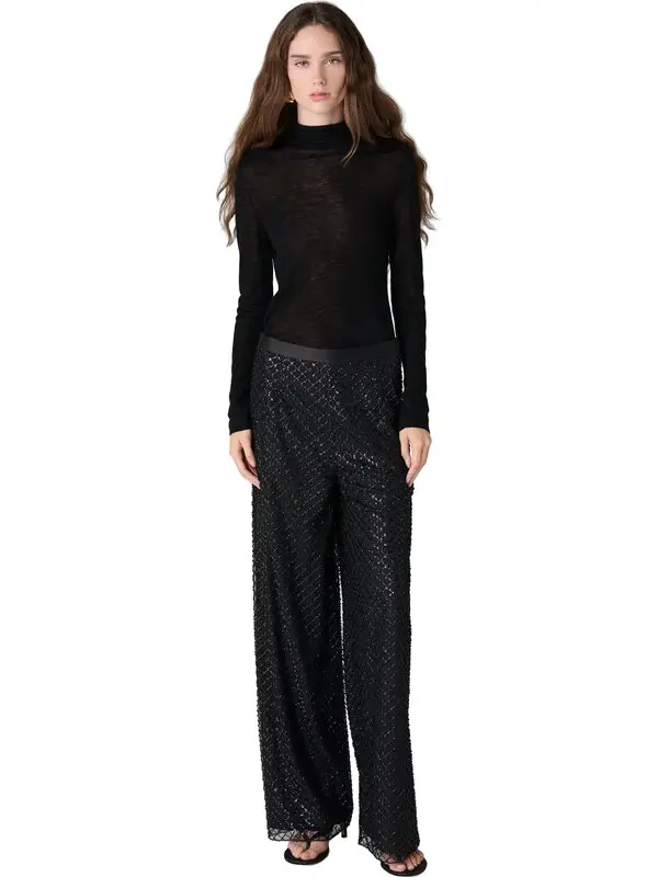 Diane Von Furstenberg Emabella Embellished Pants - Black