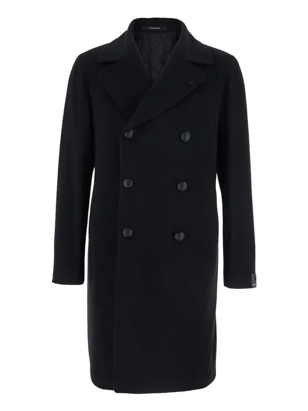 Tagliatore Arden' Double-breasted Coat In Wool And Cashmere - Black