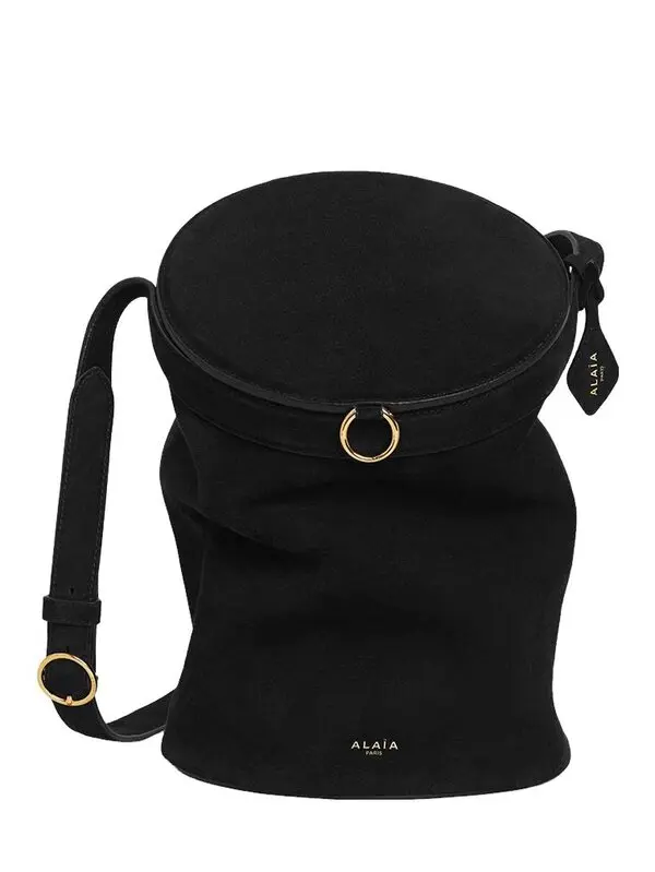 ALAÃA La Canette Medium Suede Bag - Black