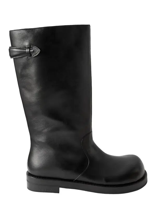 Acne Studios Beshay Leather Knee Boots - Black
