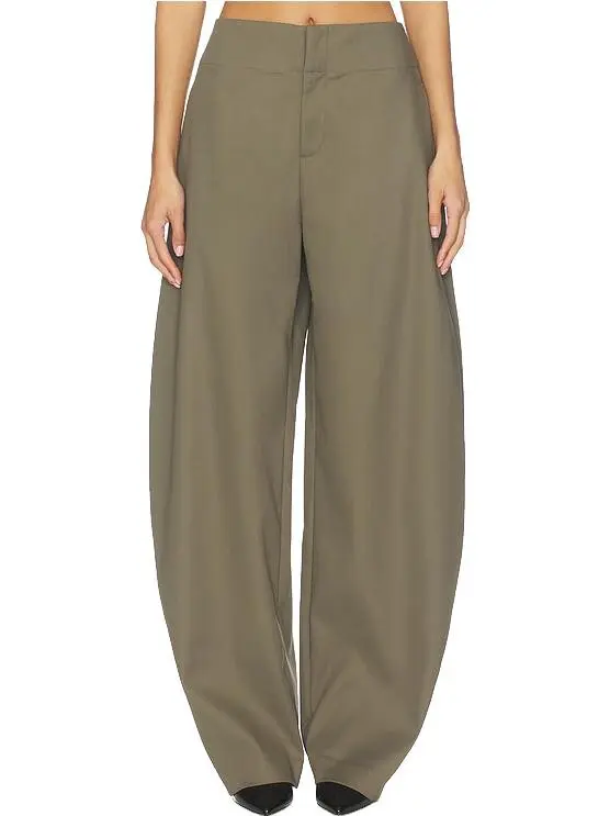 EAVES Mai Sculptural Compact Suiting Pant - Olive