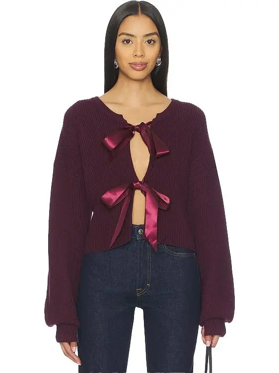 MORE TO COME Darlene Cardigan - Plum