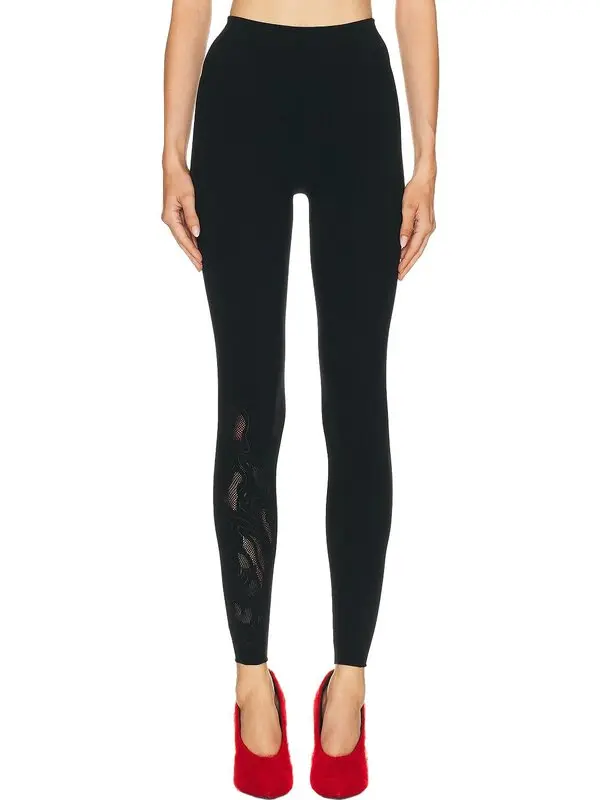 Wolford Rose Net Legging - Black