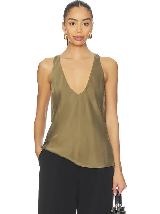 EAVES Vivian Silk Top - Capers