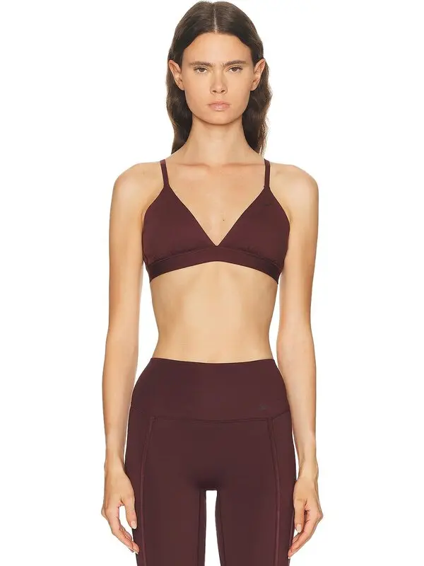 Nike Light Support Non Padded Triangle Sports Bra In Burgundy - Burgundy Crush & Burgundy Ash