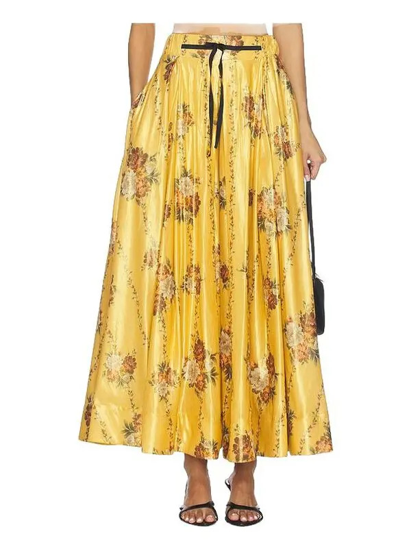 Agua Bendita Delta Maxi Skirt - Yellow