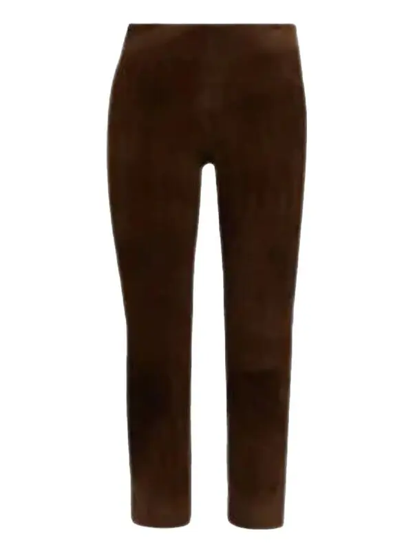 Vince Suede Split Hem Crop Pant - Chocolate