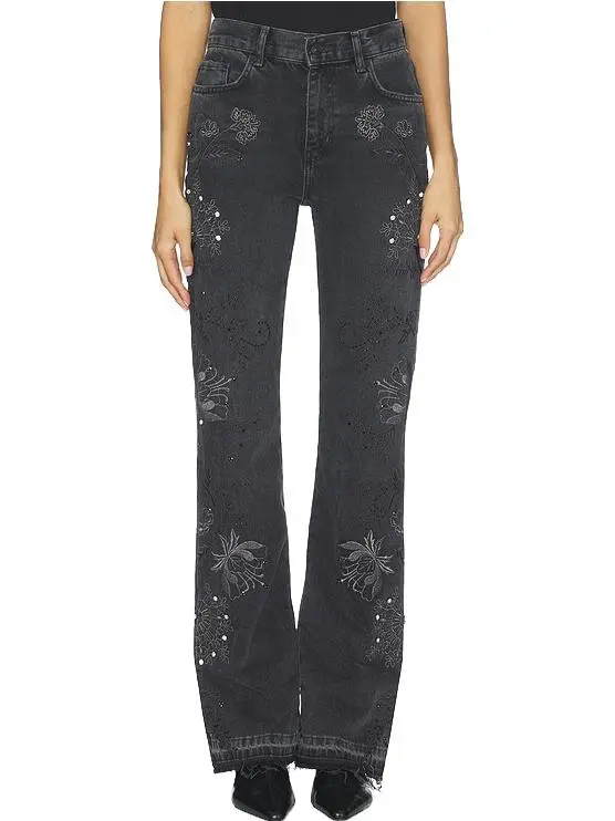 Free People Irie Embellished Wide Leg - Phantom