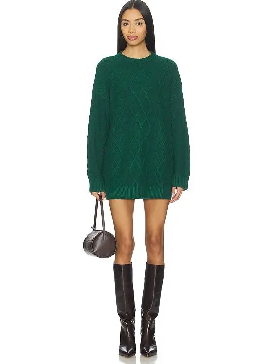 Show Me Your Mumu Canyon Tunic Sweater Dress - Emerald Cable Knit