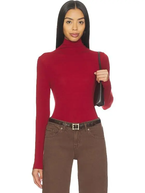 BOBI Mock Turtleneck Tee - Oxblood