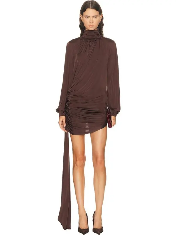 SIEDRES Selene Draped Dress - Brown