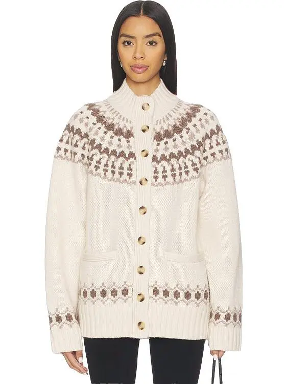 EAVES Fair Isle Knit Cardigan - Cream Multi