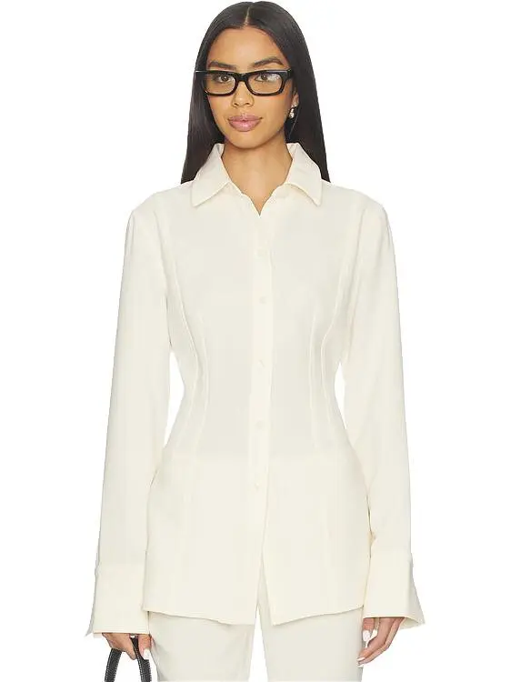 EAVES Lovise Polished Crepe Blouse - White