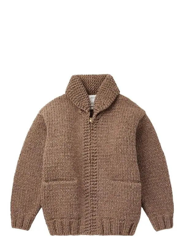 Visvim Shawl-collar Wool And Cashmere-blend Cardigan - Brown