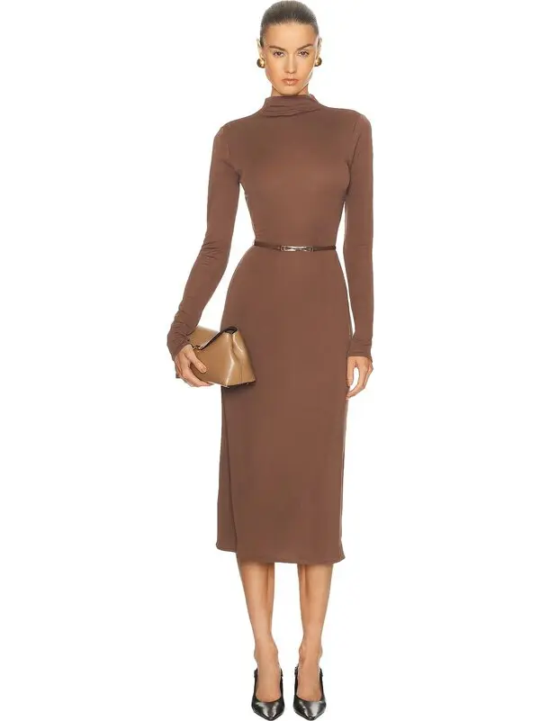 L'academie By Marianna Lune Midi Dress - Chocolate Brown