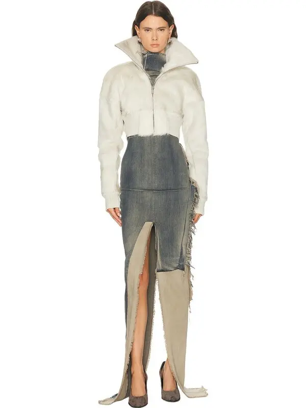 Rick Owens Dracucollar Cropped Jacket - Milk