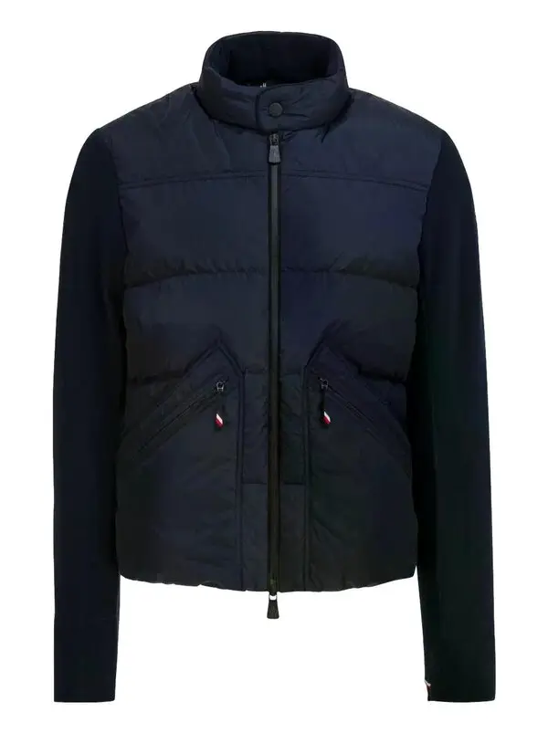 Moncler Knitted-sleeve Padded Jacket - Blue