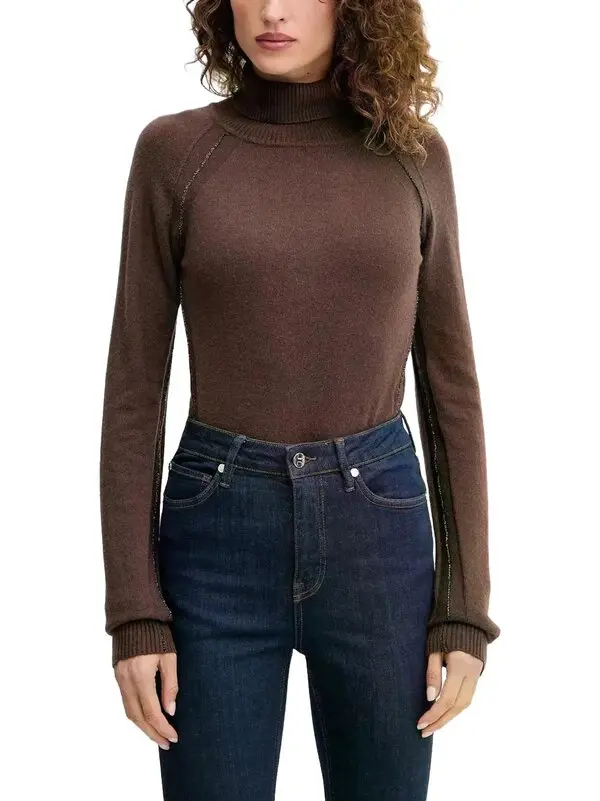 SILVIAN HEACH Roll-neck Embellished Sweater - Brown