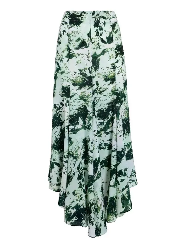 Proenza Schouler Joelle Printed Midi Skirt - Green
