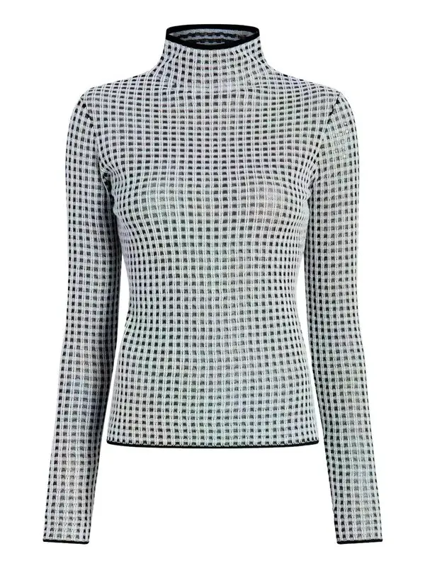 Proenza Schouler White Label Zella Check High-neck Top - White