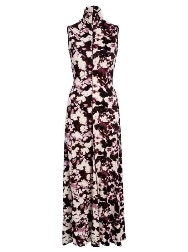 Proenza Schouler White Label Valentina Printed High-neck Dress - Neutrals