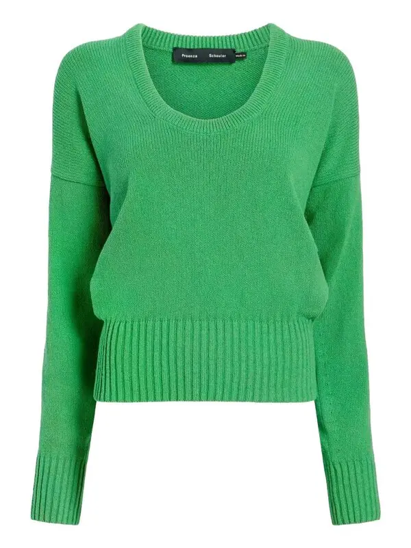 Proenza Schouler Niccola Scoop-neck Sweater - Green