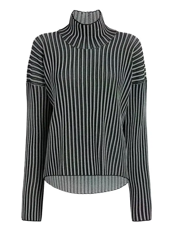 Proenza Schouler White Label Ladder Stripe Knit Elysia Sweater - Black
