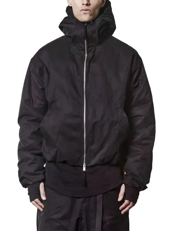 THOM KROM Hooded Zip-up Padded Jacket - Black