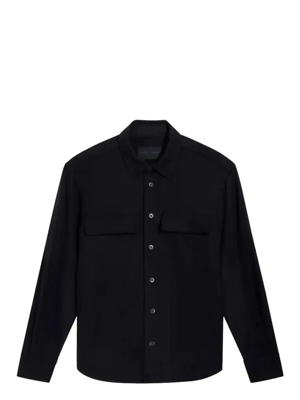 Proenza Schouler Beni Shirt In Jersey Flannel - Black