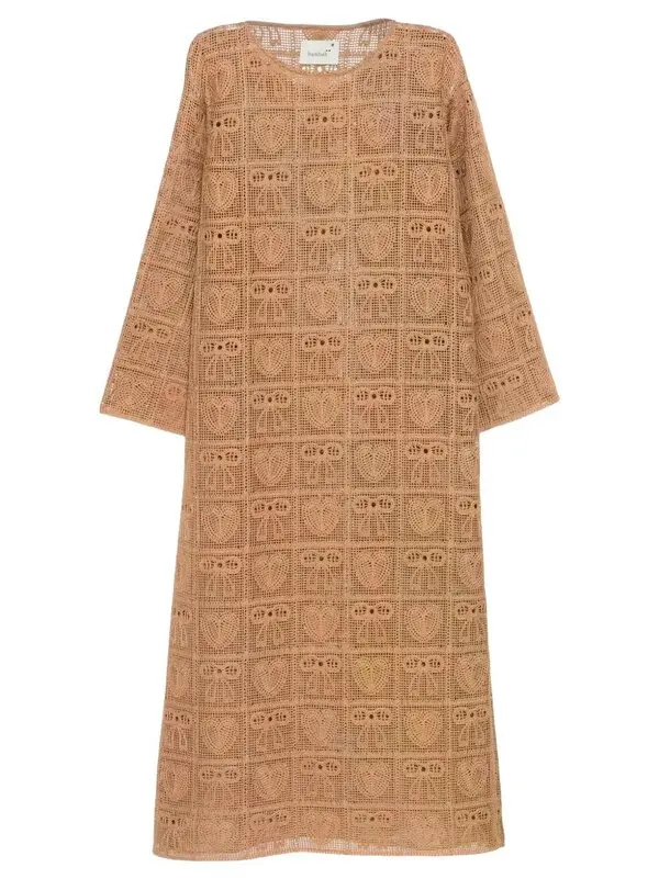 BAMBAH Crochet Maxi Dress - Brown